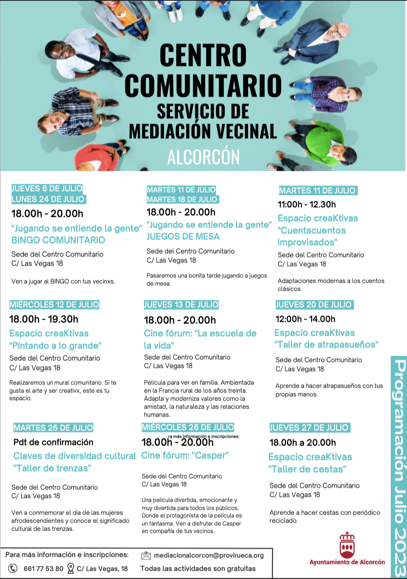 La programación de actividades del Centro Comunitario y Mediación ...