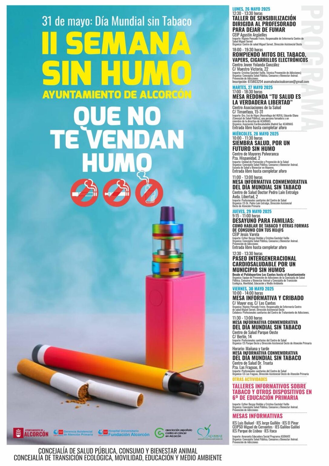 La II Semana Sin Humo llega a Alcorcón con un montón de actividades ...
